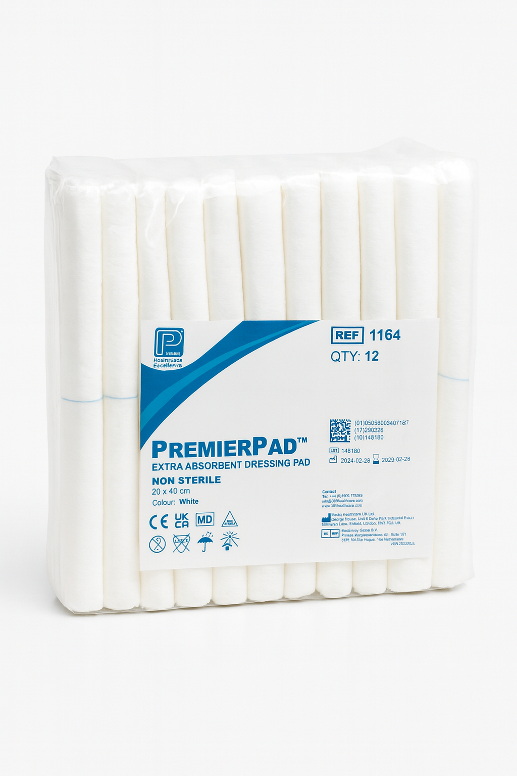 PREMIERPAD N/S 20X40CM (Box of 12) - Mediworld Ltd