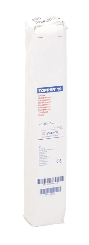 J&J Topper 12 Gauze Swabs 5 x 5cm - (Pack of 200)