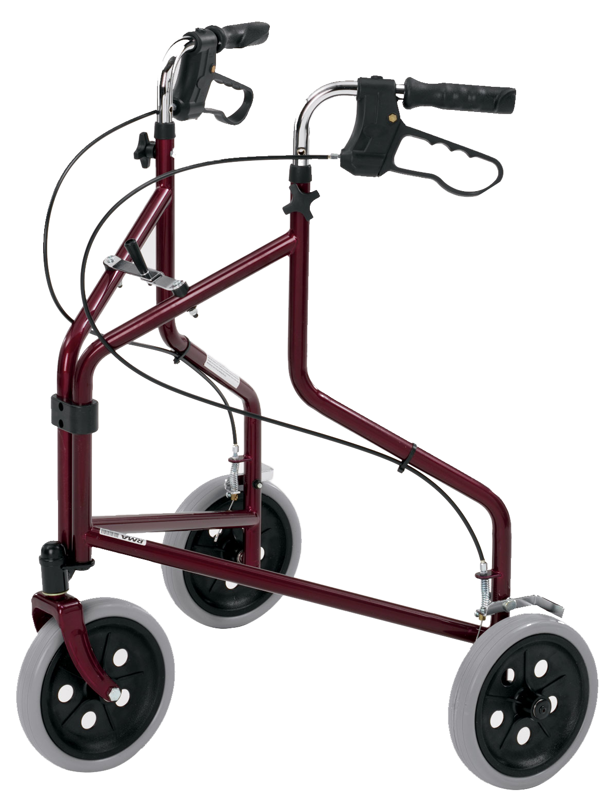 Tri-Wheeled Walker with Loop Brakes - Red - Mediworld Ltd