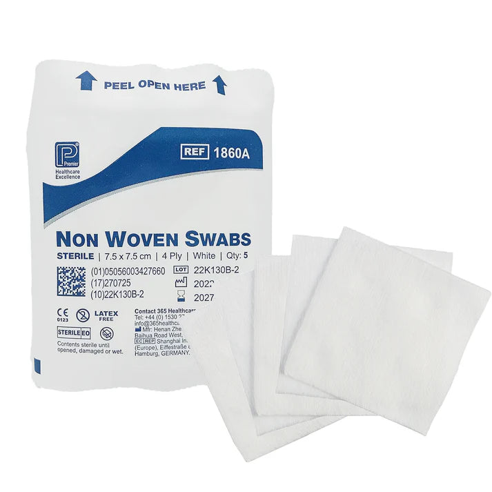 Non-Woven Sterile Swab 7.5cm x 7.5cm - Mediworld Ltd