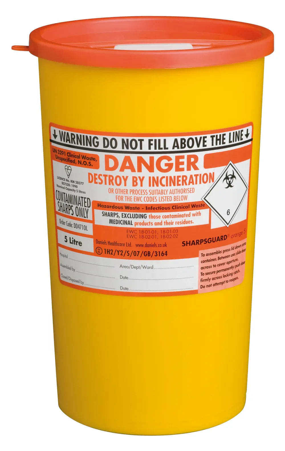 Sharps Disposal Bin 5 Litre - Mediworld Ltd