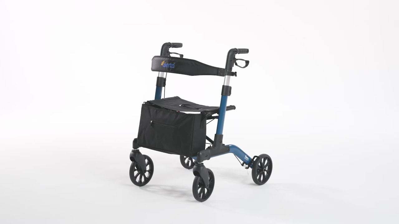 Four wheel Aluminium Foldable Rollator with seat