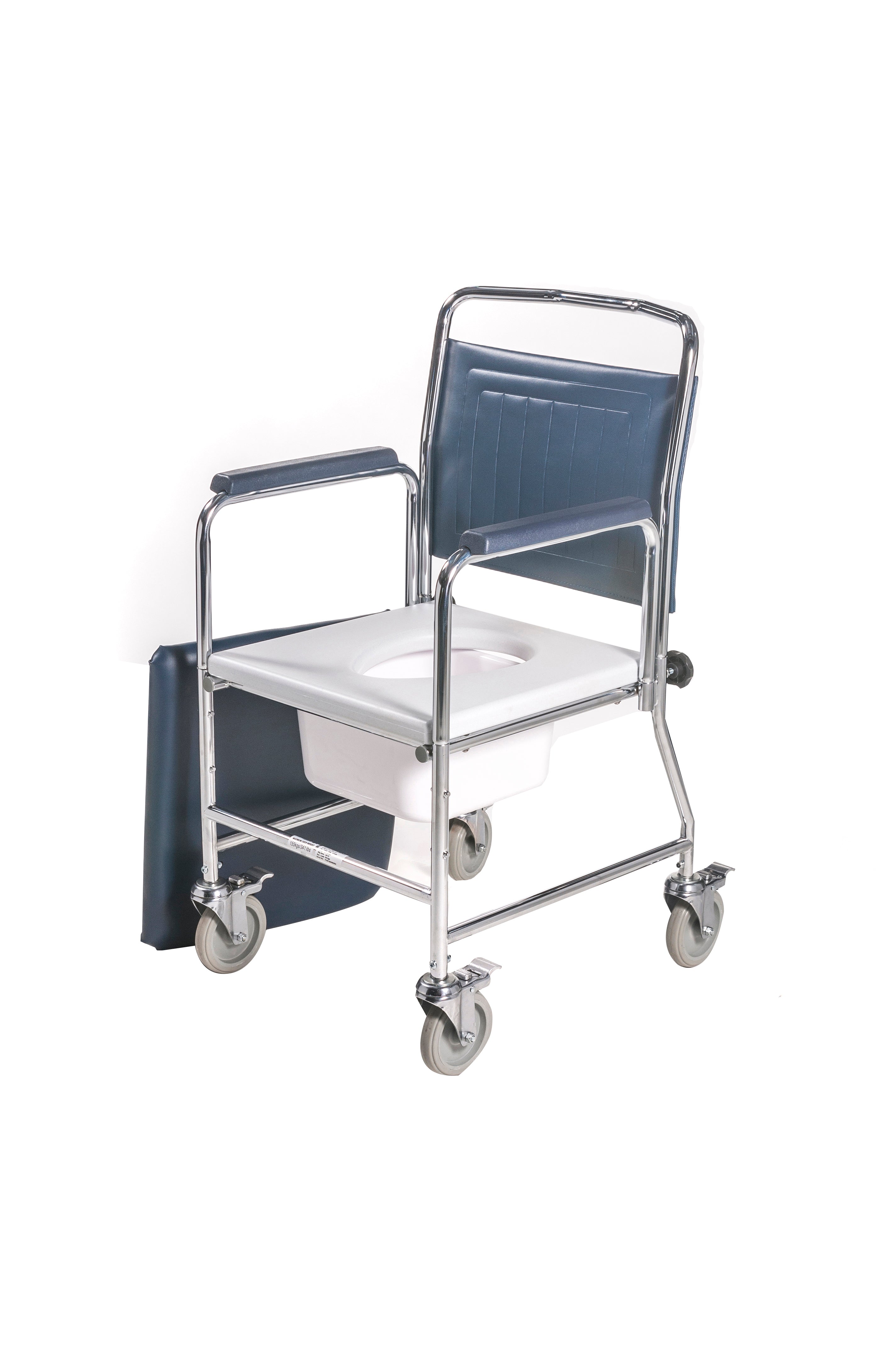 Mobile Commode with Detachable Backrest - Mediworld Ltd