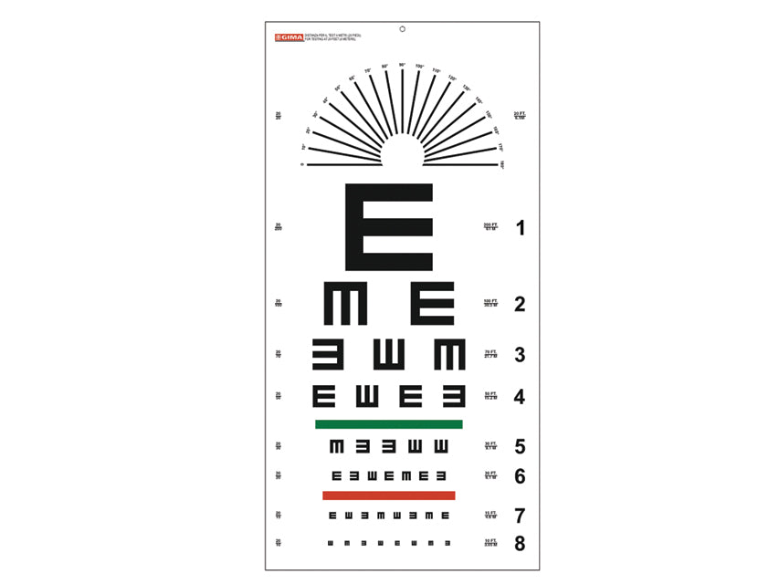Optometric Chart - Sloan - 6m - 23x35.5cm - Mediworld Ltd
